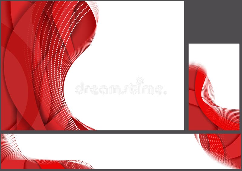 Abstract Red Wavy Stripes Background Set Stock Vector - Illustration of ...