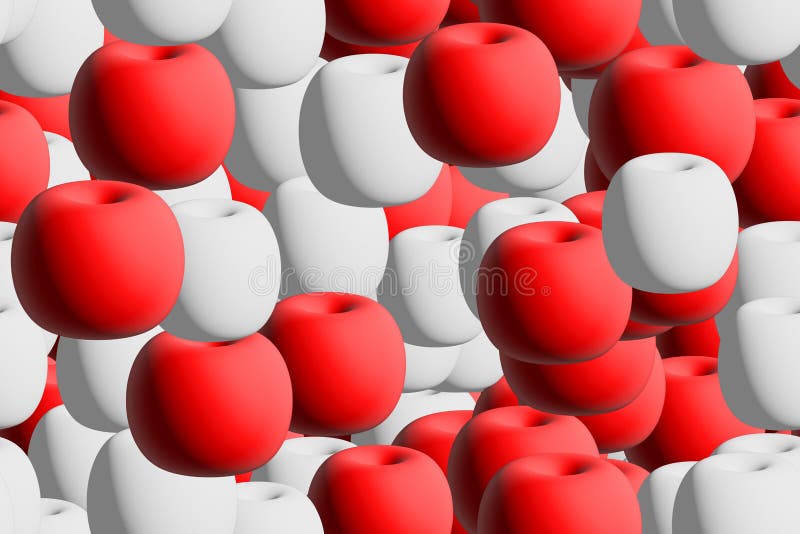Abstract Red and White 3D Apples Stock Illustration - Illustration of ...