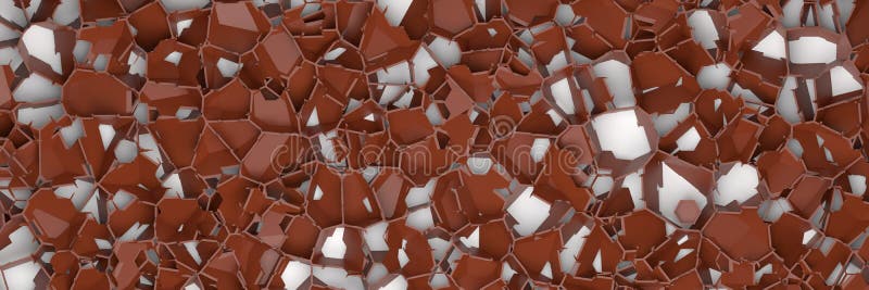 Abstract Red-and-white Background with Destruction and Cracks. 3d ...