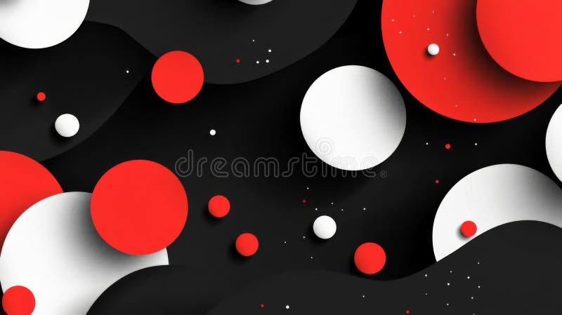 Abstract Red White Black Circle Pattern Background Stock Illustration ...