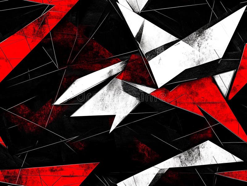 Abstract Red White Black Geometric Texture Grunge Triangles Sharp Edges ...