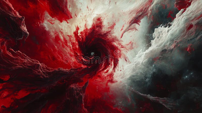 Abstract Red White Black Swirl Cosmic Vortex Stock Illustration ...