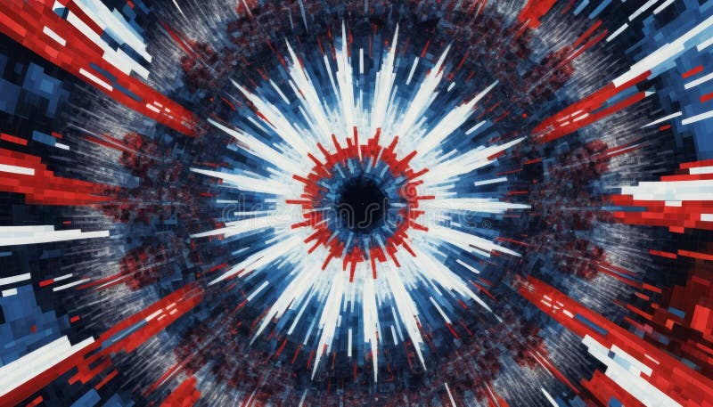 Abstract Red, White, and Blue Fractal Background: Dynamic Digital Art ...