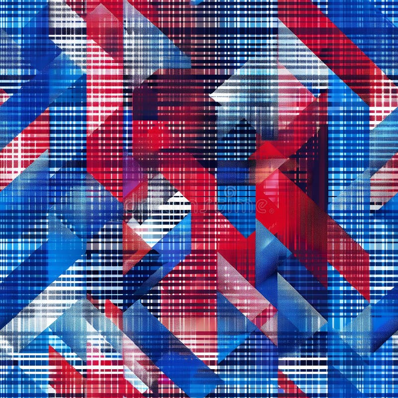 Abstract Red White and Blue Pattern Stock Illustration - Illustration ...