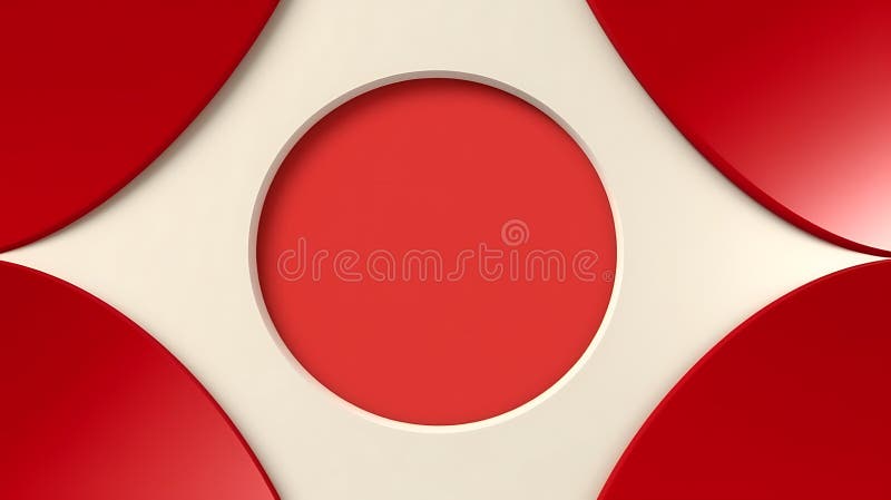 Abstract Red and White Circular Design Stock Illustration ...