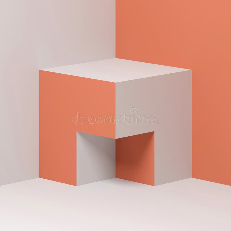 Abstract Red White Cubical Object 3d Stock Illustration Illustration