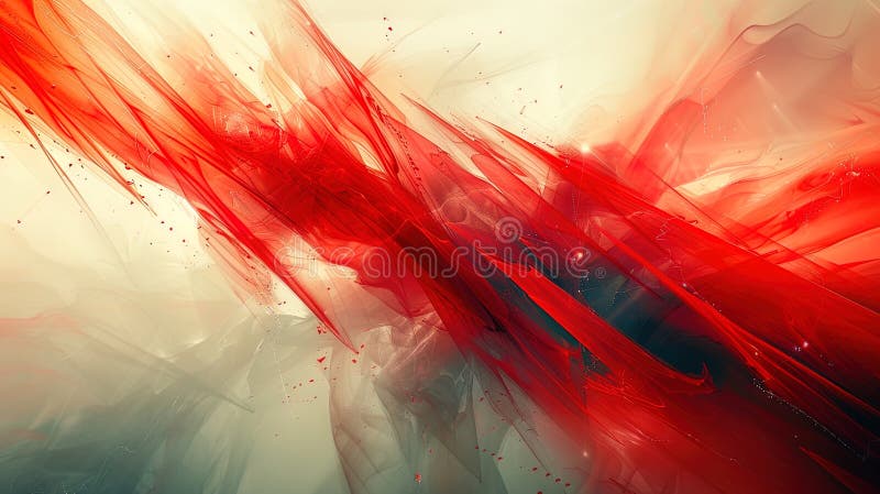 Abstract Red and White Digital Art with Sharp Edges Stock Photo - Image ...