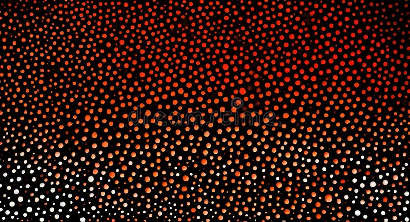 Abstract Red and White Dot Pattern on Black Background Stock ...