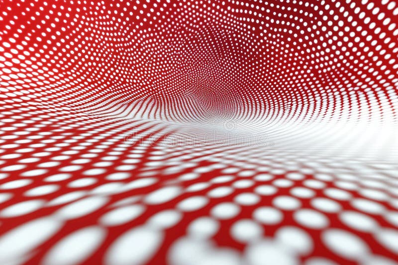 Abstract Red and White Dots Pattern with Curved Wave Stock Image ...