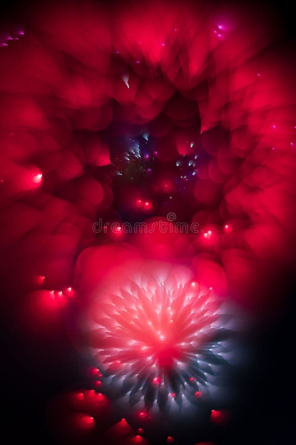 Abstract of Red and White Fireworks with a Dark Background Stock ...
