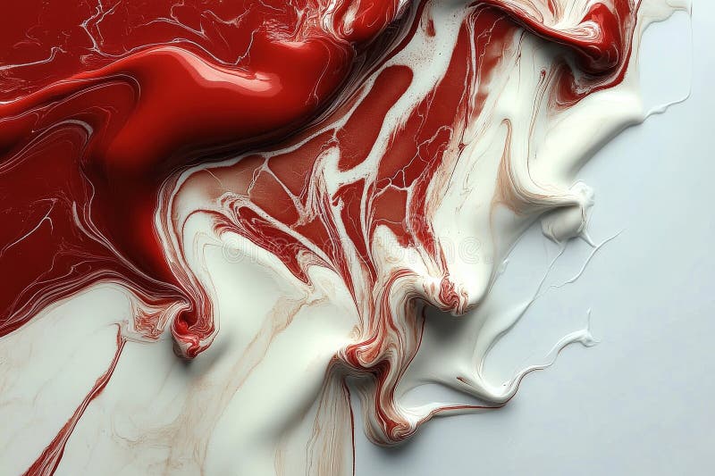 Abstract Red and White Fluid Flow Stock Illustration - Illustration of ...