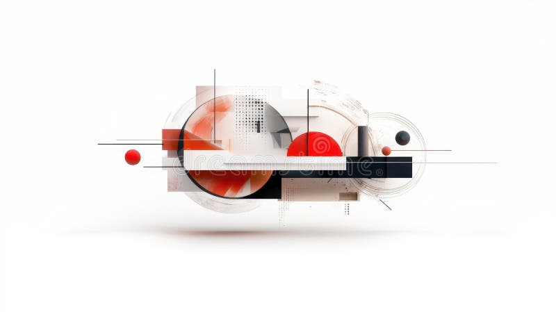 Abstract Red and White Forms Stock Illustration - Illustration of ...