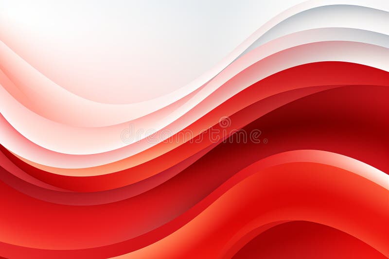 Abstract Red and White Gradient Wavy Shapes Background, Vibrant 3d ...
