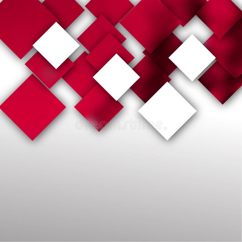Abstract Red and White Modern Square Background Template Stock ...
