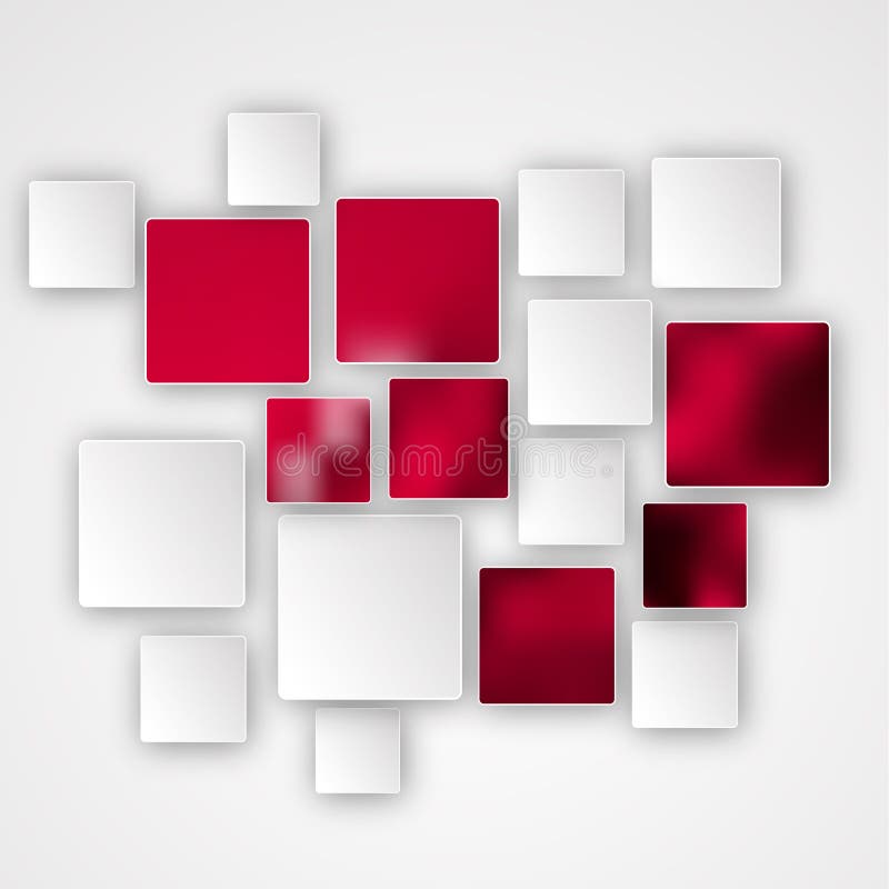 Abstract Red and White Modern Square Background Template Stock ...