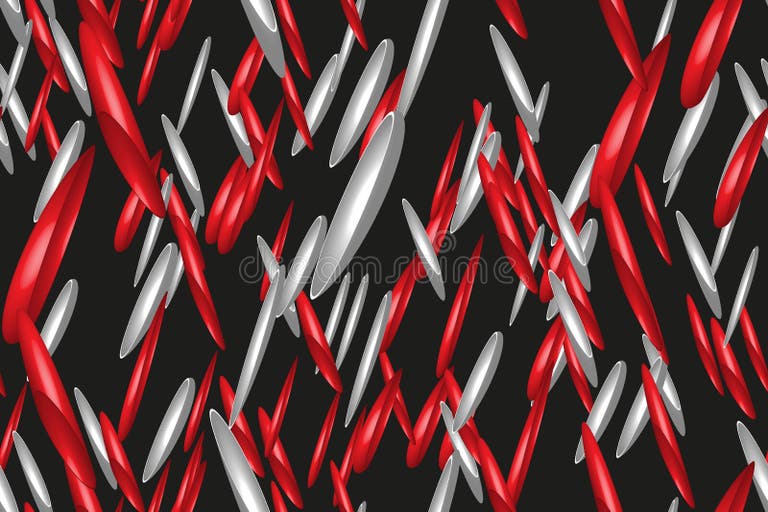 Abstract Red White Needles Seamless Pattern 3D Background Stock Vector ...