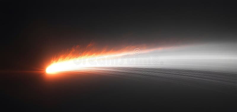 Abstract Red White Orange Glow Comet Tail Stock Illustration ...