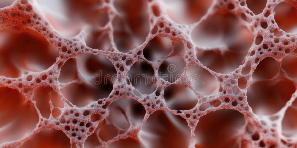 Abstract Red and White Porous Texture with Organic Pattern Stock Image ...