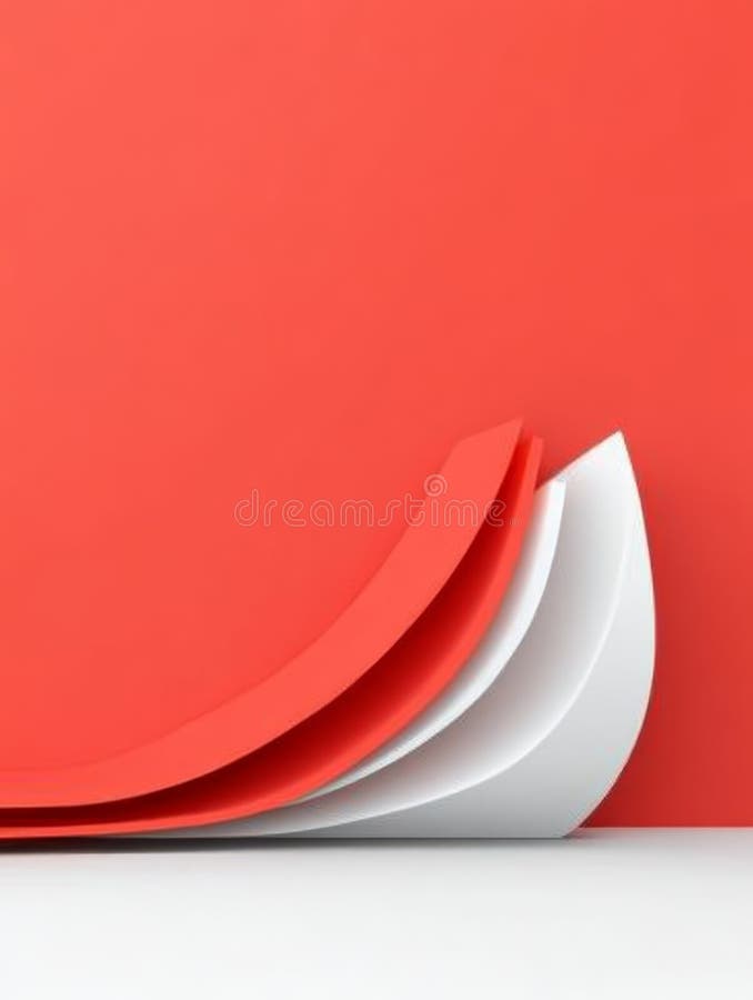 Abstract Red and White Shapes Design Modern Abstract Image Featuring ...