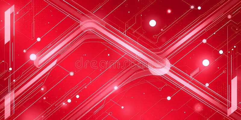 Abstract Red and White Tech Background Stock Illustration ...
