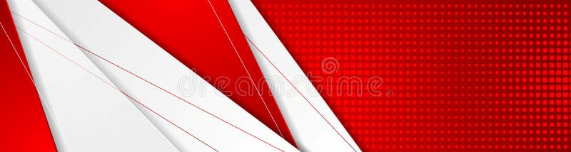 Abstract Red White Tech Geometric Banner Design Stock Vector ...
