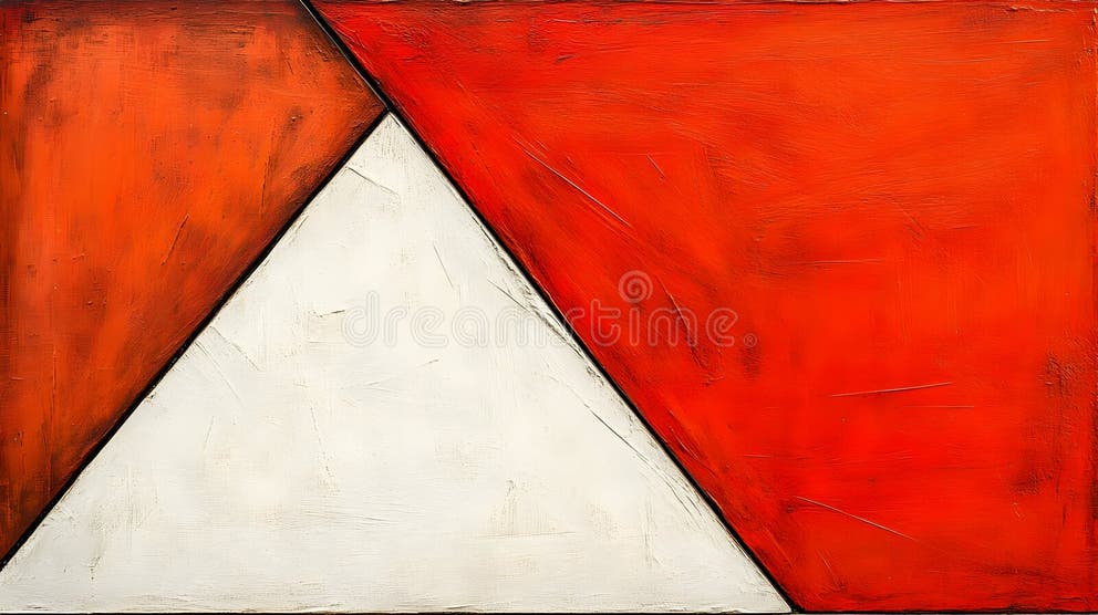 Abstract Red and White Triangle Painting Stock Image - Image of energy ...