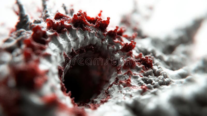 Abstract Red and White Vortex with Organic Texture and Depth Stock ...