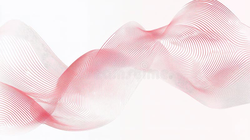 Abstract Red And White Wave Pattern Creating A Dynamic Visual Effect In