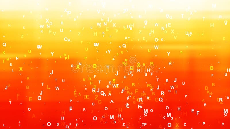 Abstract Red White and Yellow Random Alphabet Background Illustration ...