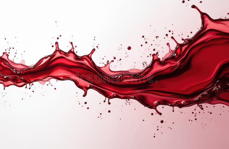 Abstract Red Wine Splash Flowing Dynamically on Light Gradient ...