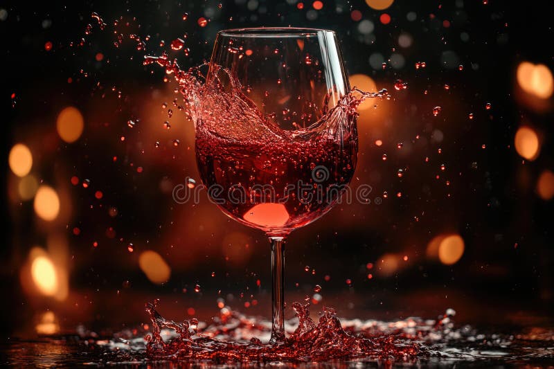 Abstract Red Wine Splashing in Glass: Artistic Liquid Motion Stock ...