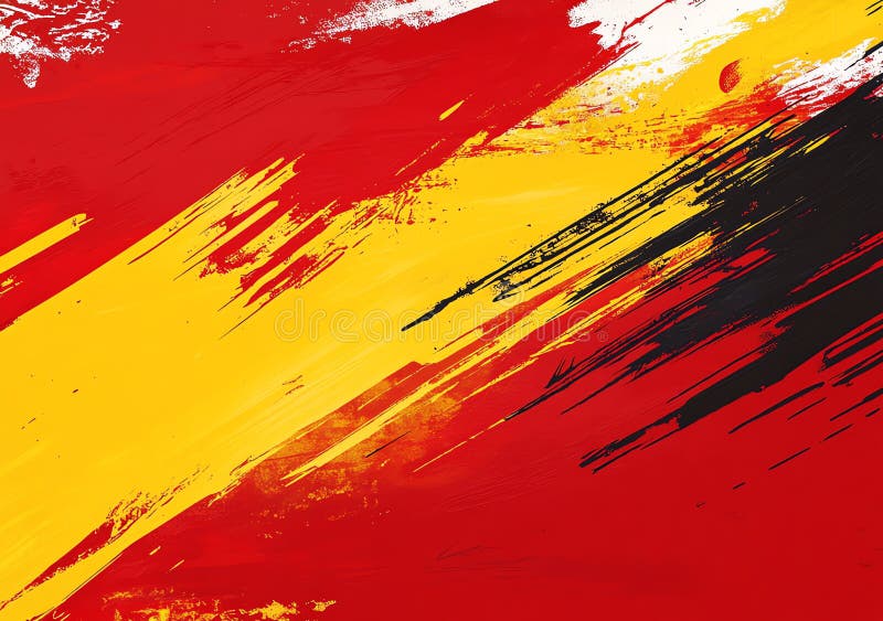 Abstract Red Yellow Black Paint Strokes Illustration Stock Image ...