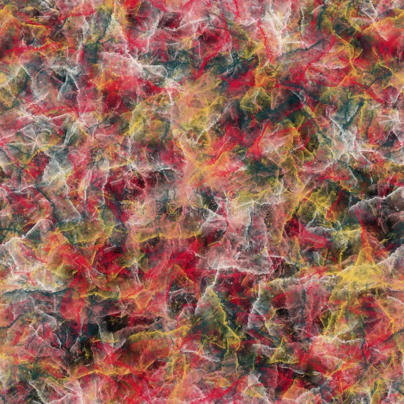 Abstract Red, Yellow, Black and White Transparent Brush Strokes. Marble ...