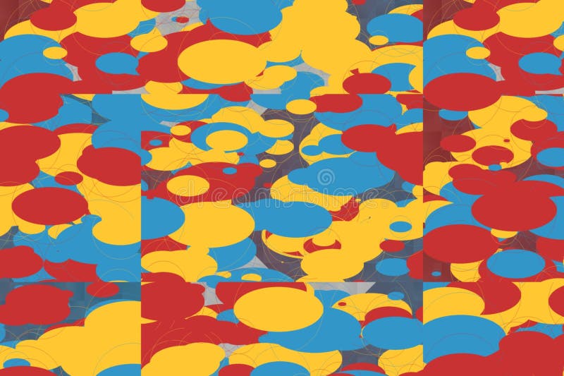 Abstract Red, Yellow, and Blue Overlapping Circles Stock Illustration ...