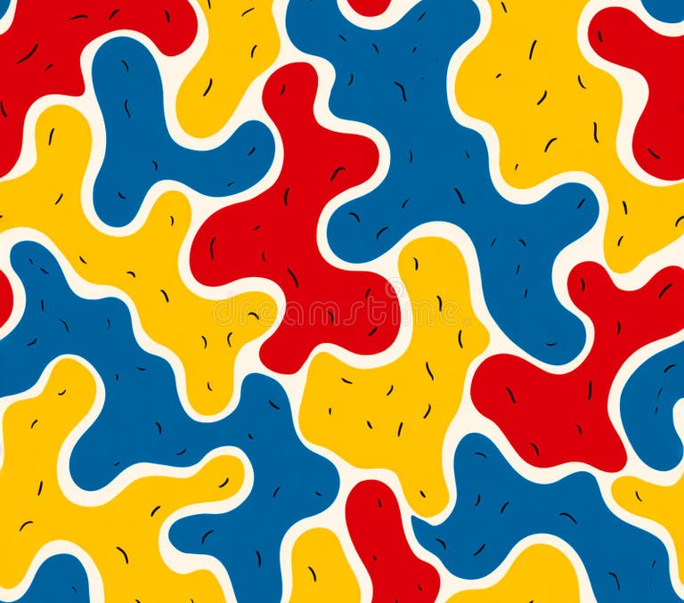 Abstract Red Yellow Blue Pattern Seamless Texture Background Stock ...