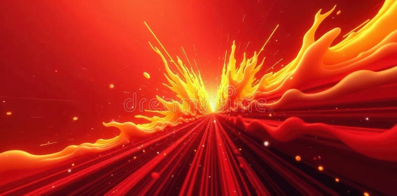 Abstract Red Yellow Explosion, Sharp Lines, Dynamic Motion , Red, Manga ...