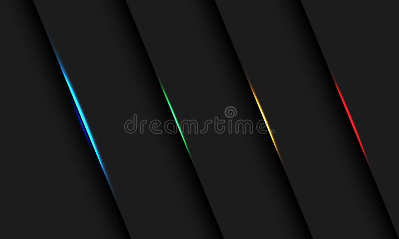 Abstract Red Yellow Green Blue Light Effect Shadow on Grey Design ...