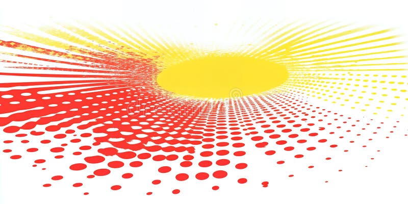 Abstract Red Yellow Halftone Dots Burst Design Background Texture Stock ...