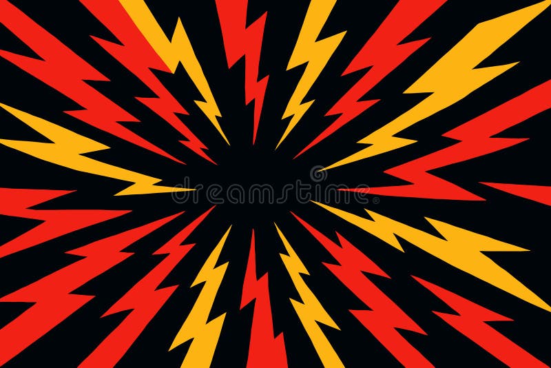 Abstract Red and Yellow Lightning Bolt Burst Background Stock ...