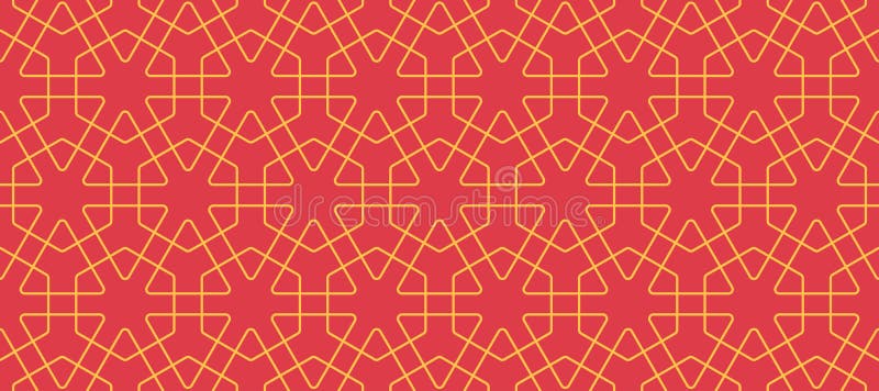 Abstract Red Yellow Line. Geometric Hexagon Background. Traditional ...