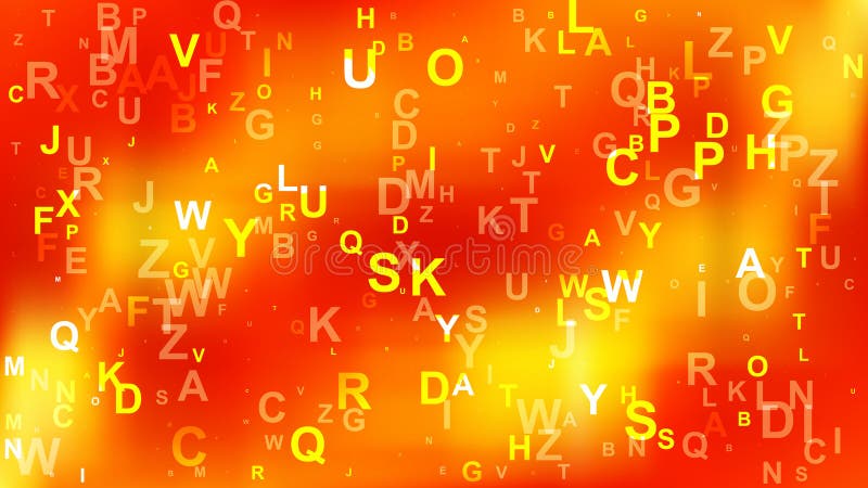 Abstract Red and Yellow Random Alphabet Background Vector Art Stock ...