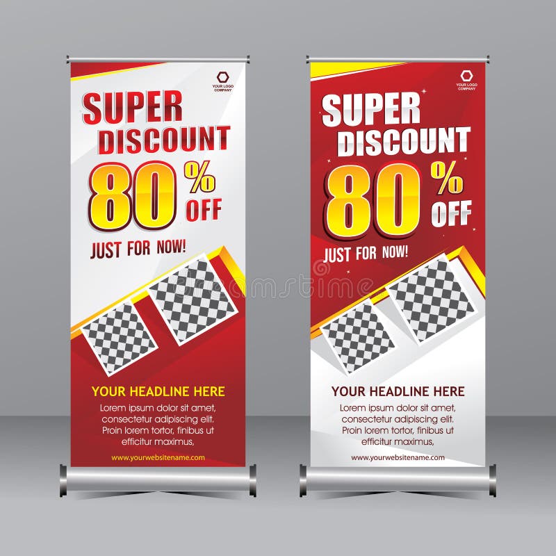 Abstract Red and Yellow Standing Banner Sale Stock Illustration ...