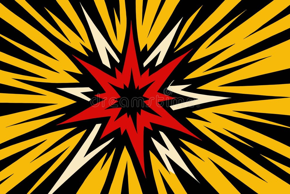 Abstract Red and Yellow Starburst Explosion Design Stock Vector ...