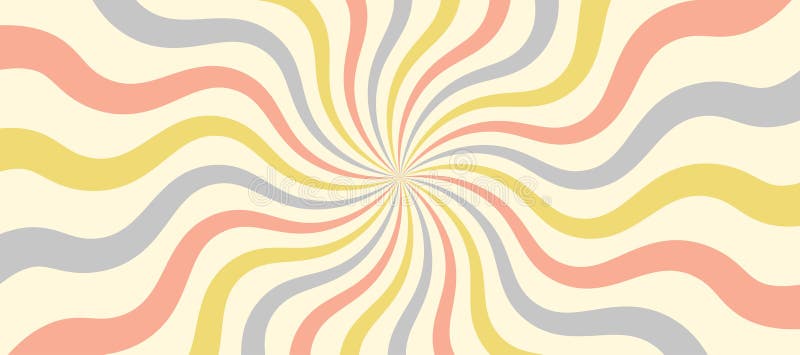 Abstract Red Yellow Sun Rays, Vintage Swirl Pattern Background, Retro ...