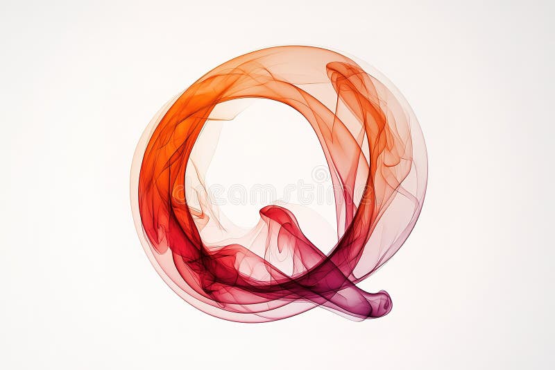 Abstract RedOrange Smoke Ring, Gradient Color Waves Isolated on Clean ...
