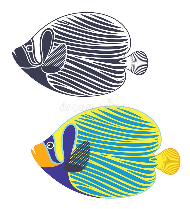 Abstract Reef Fish stock vector. Illustration of outline - 77115484