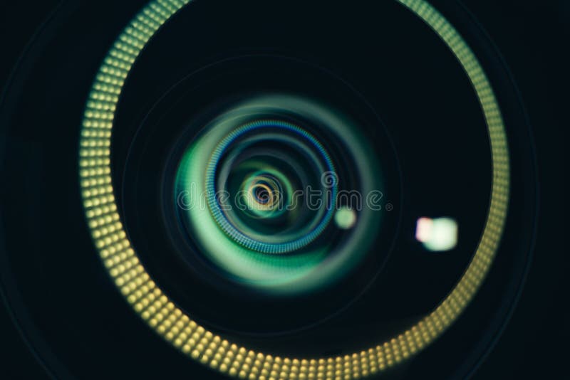 Abstract Reflection on Camera Lens Front Element Stock Image - Image of ...
