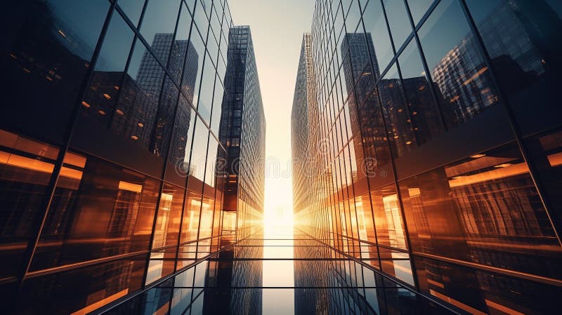 Abstract Reflection of a Glass Window Pattern. - Generative Ai Stock ...