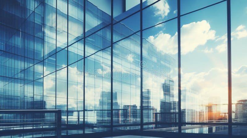 Abstract Reflection of a Glass Window Pattern. - Generative Ai. Stock ...