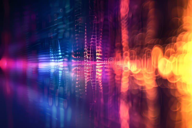 Abstract Reflection of Vibrant Light Patterns on Water Surface in a ...